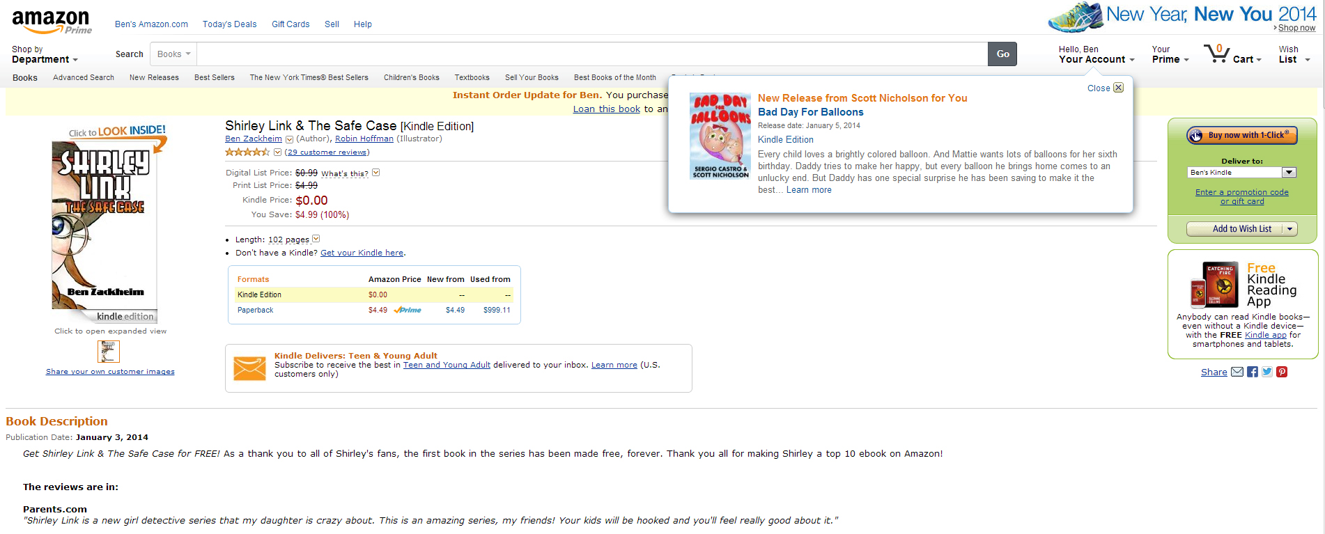 Amazon Recommended For You pop up | Ben Zackheim